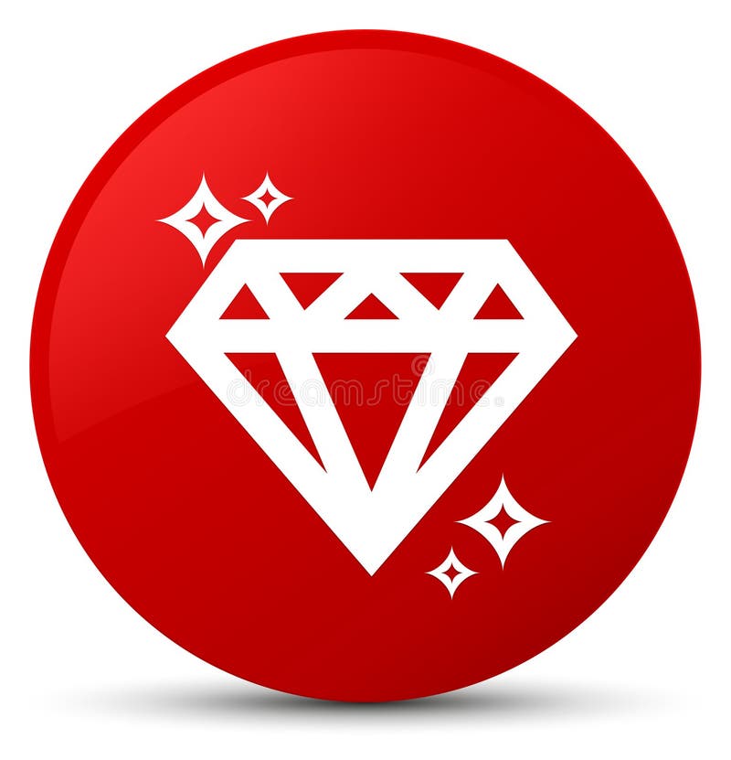 Diamond Icon Red Round Button Stock Illustration - Illustration of ...