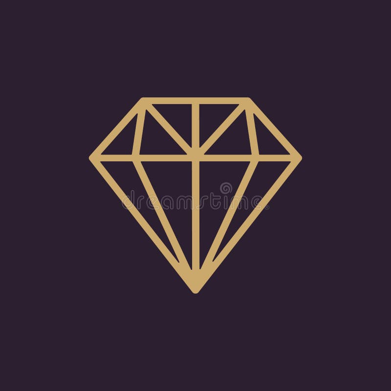 The Diamond Icon. Jewel Symbol. Flat Stock Vector - Illustration of ...