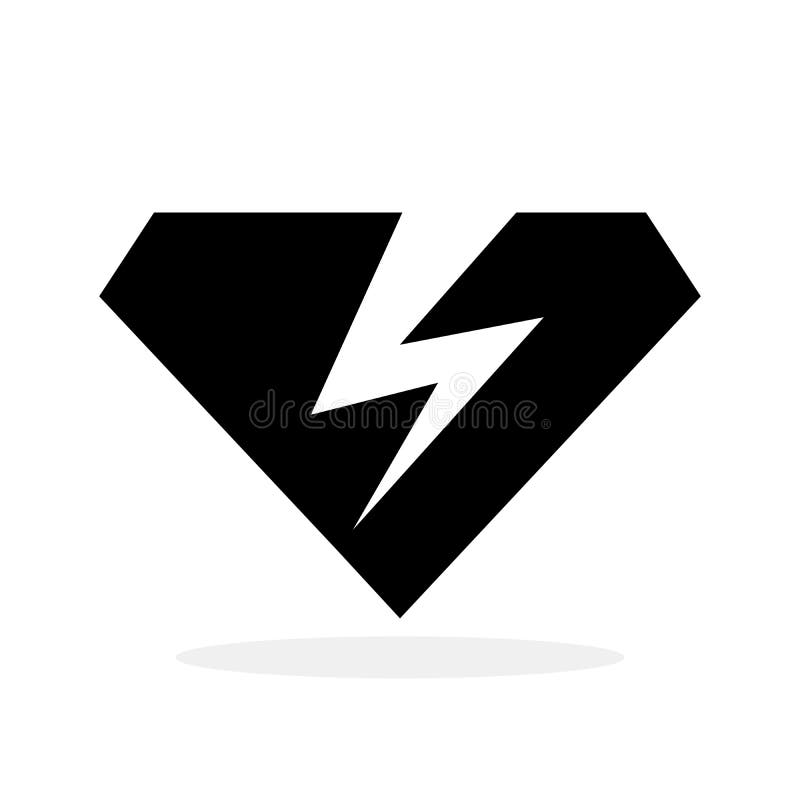 Diamond Icon with Lightning. Abstract Logo Design Stock Vector ...