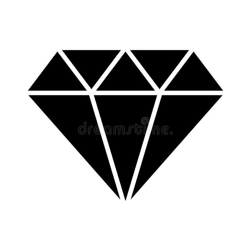 Diamond Icon and Diamond Outline Icon . Gemstone Symbol, Logo ...