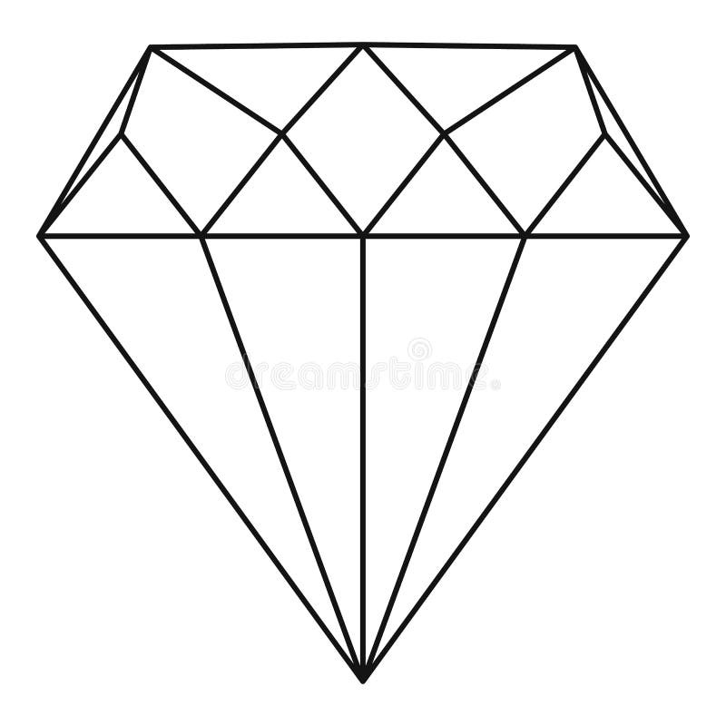 Diamond Icon, Outline Style Stock Vector - Illustration of casino ...