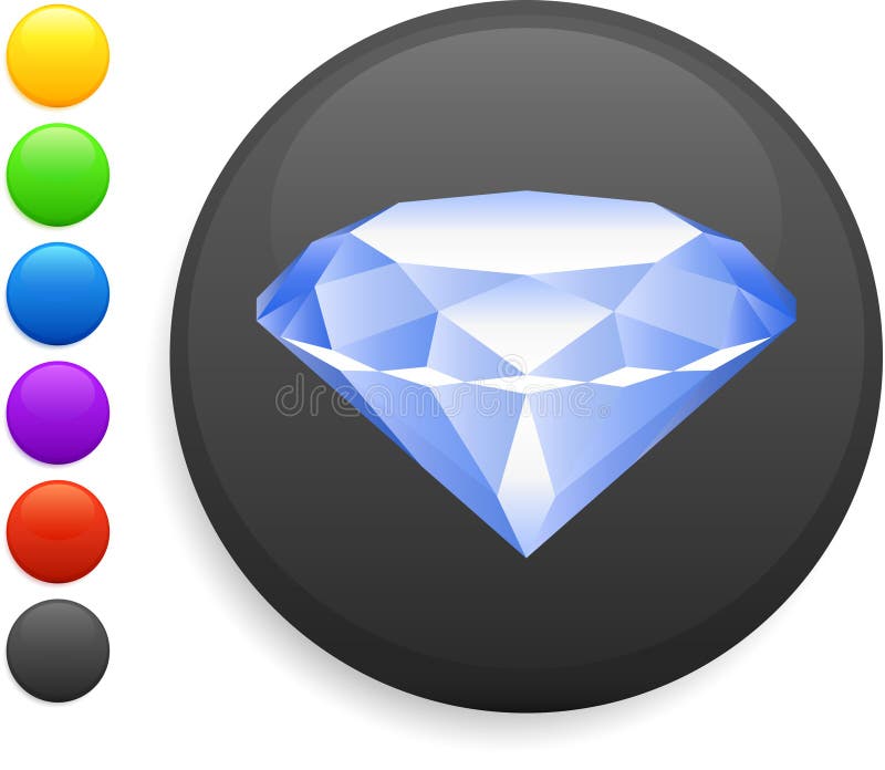 Diamond Icon on Round Internet Button Stock Illustration - Illustration ...