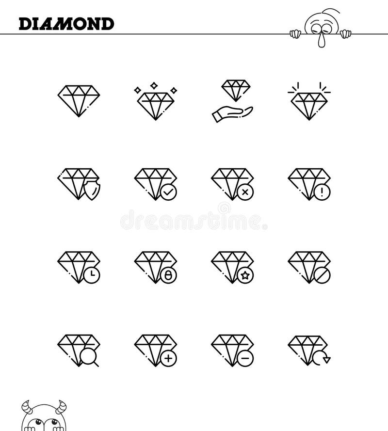 Diamond icon set stock vector. Illustration of flat, illustrator - 85201209