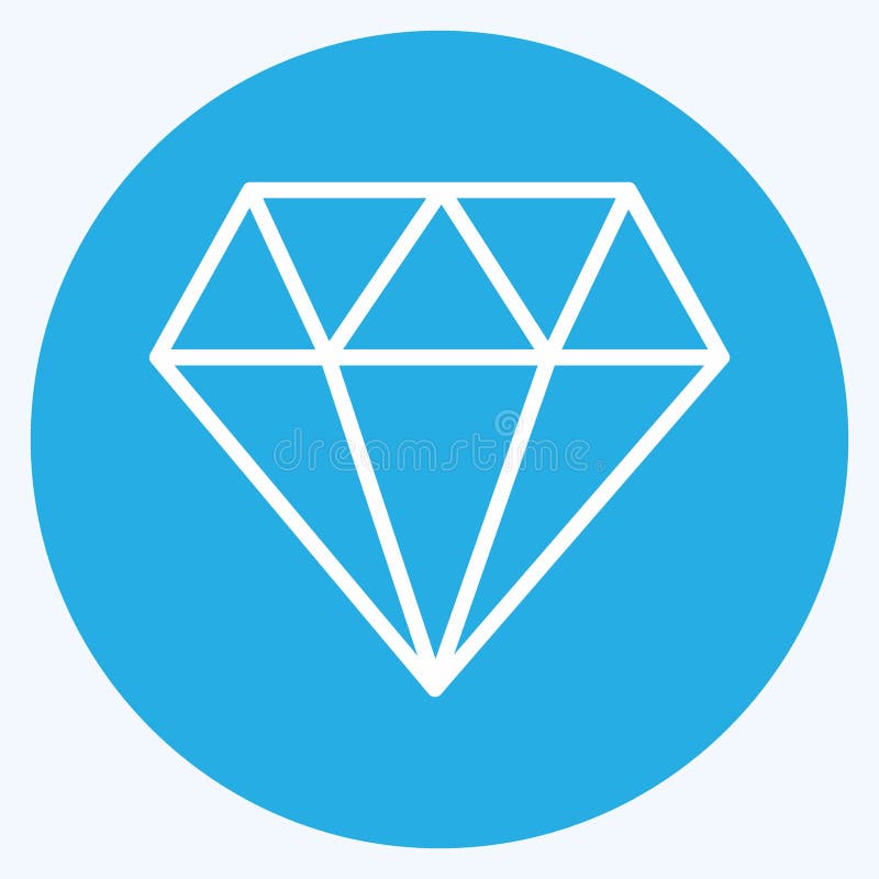 Diamond Icon in Trendy Blue Eyes Style Isolated on Soft Blue Background ...