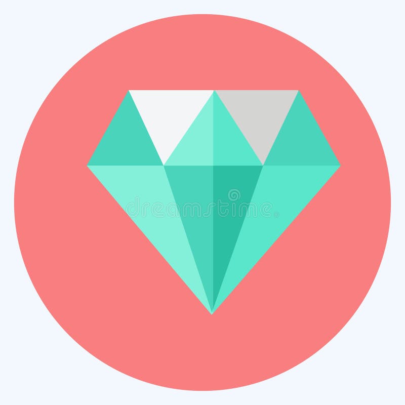 Diamond Icon in Trendy Flat Style Isolated on Soft Blue Background ...