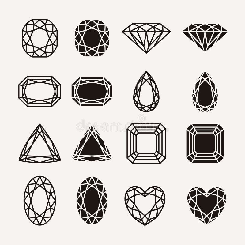 Diamond icons set. stock vector. Illustration of monarchy - 63478071