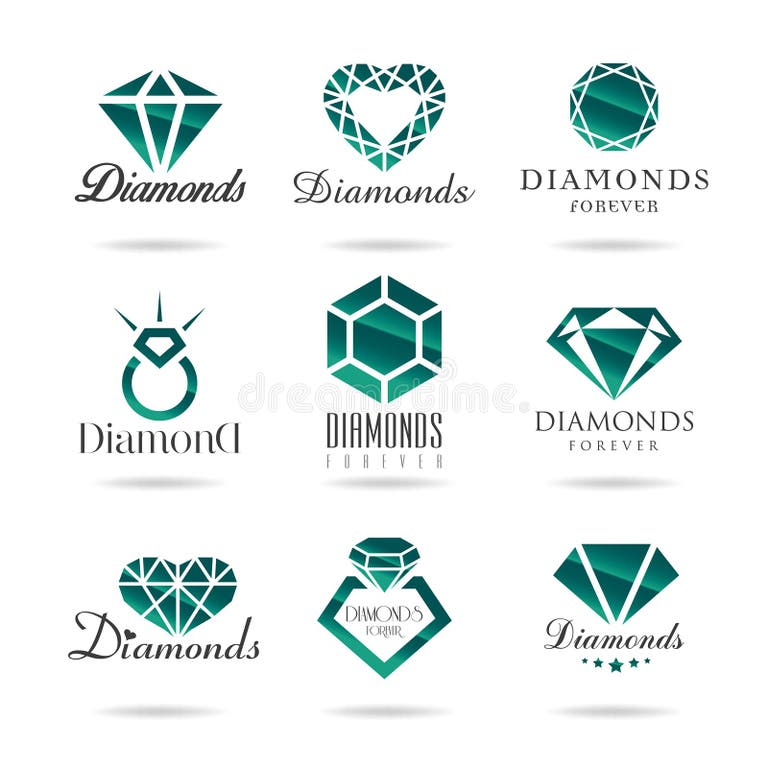 Diamond icons set stock vector. Illustration of bright - 38219594