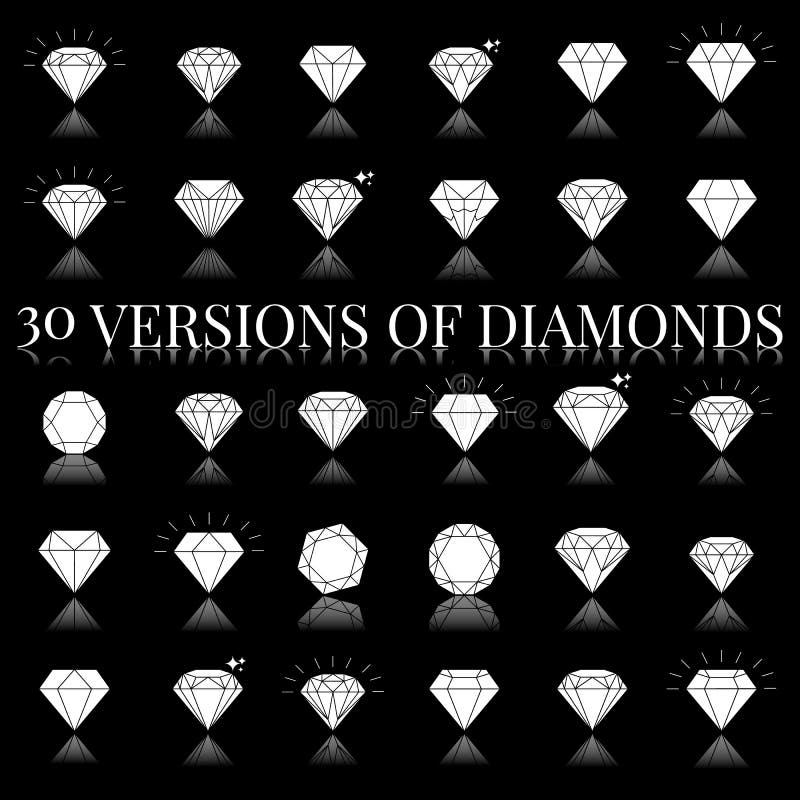 Diamond icons set stock vector. Illustration of brilliant - 58114477