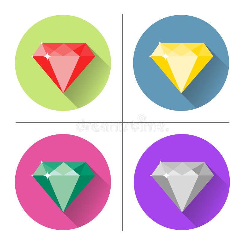 Diamond icons set stock vector. Illustration of fashion - 96509290