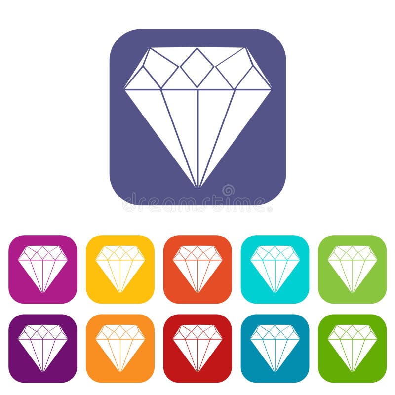 Diamond icons set stock vector. Illustration of clean - 37968597