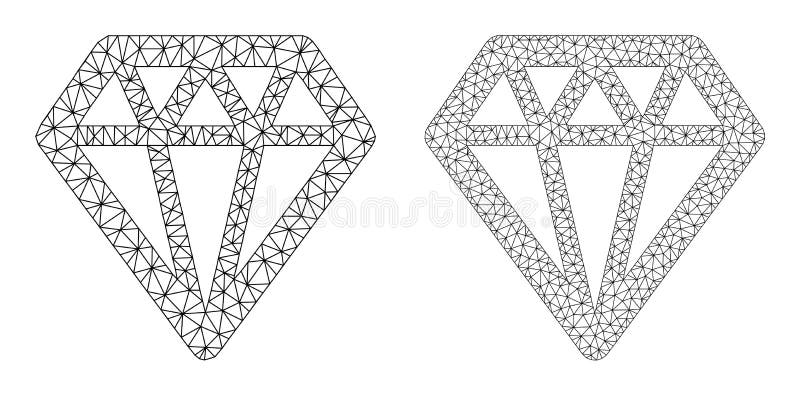 Diamond Icons - Vector Polygonal Mesh Stock Vector - Illustration of ...