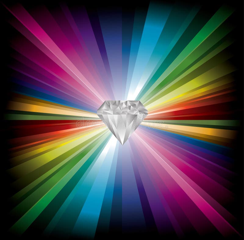 Diamond Illustration On Rainbow Background Royalty Free Stock ...