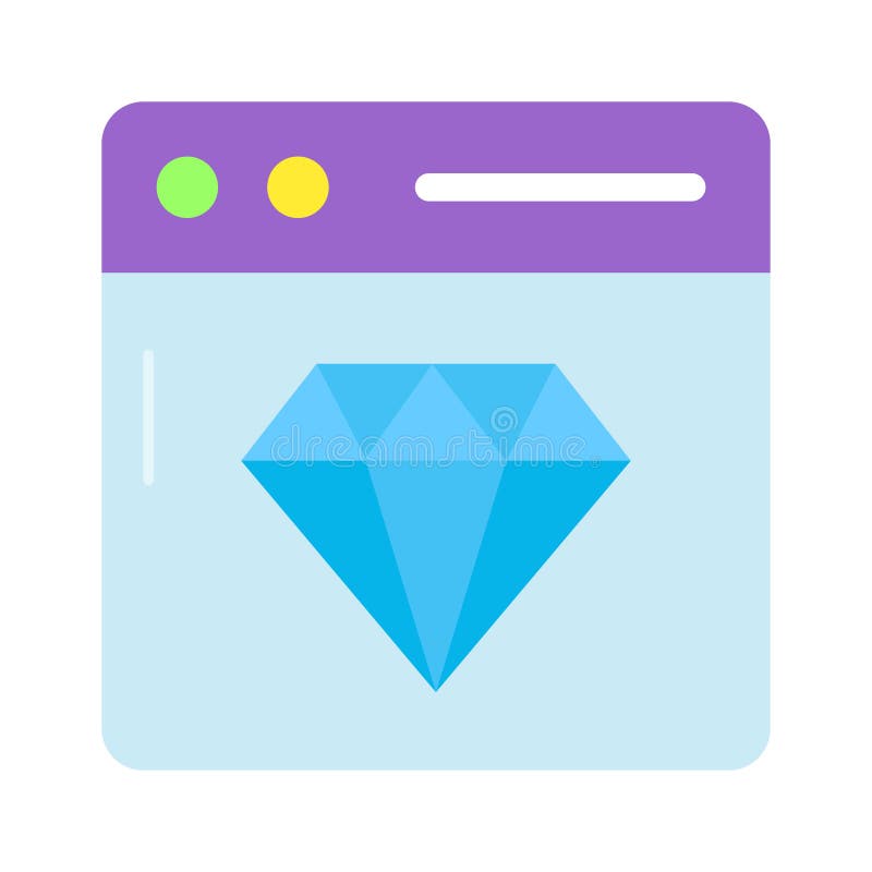 Diamond Inside Webpage, Icon Design of Website Performance Stock Vector ...