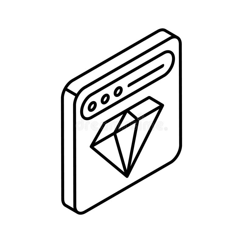 Diamond Inside Webpage Showing Concept Isometric Vector of Premium Website, Website Performance ...