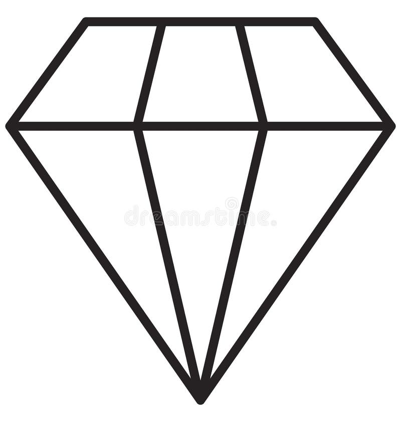 Diamond Isolated Vector with Line and Fill Icon Stock Illustration ...
