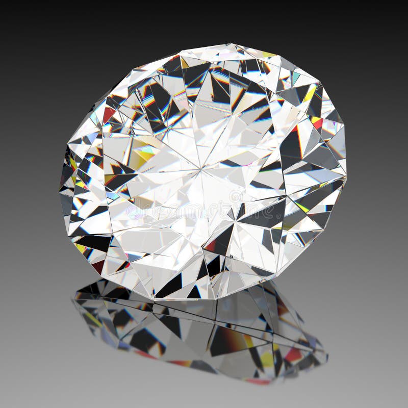 Diamond Jewel Isolated. Beautiful Shape Emerald Image with Reflective ...