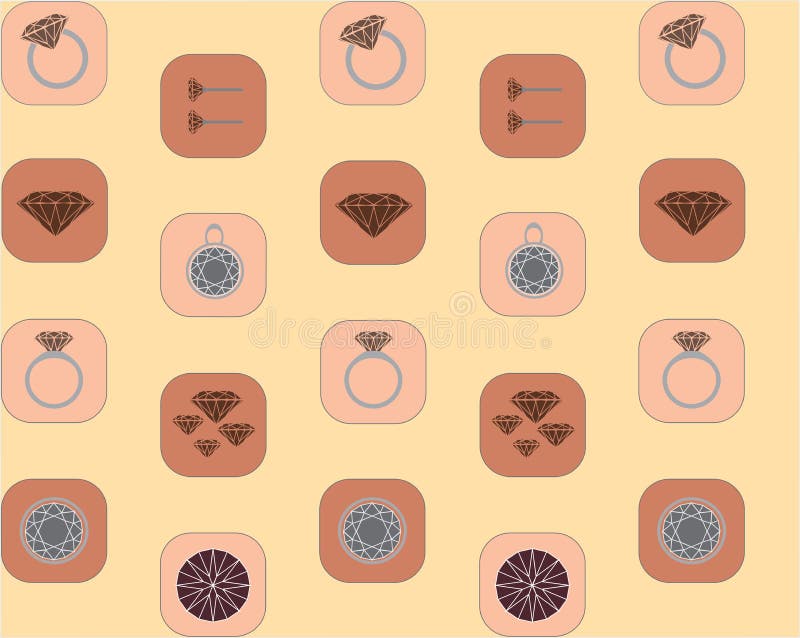 Diamond Jewelry Seamless Pattern Stock Vector - Illustration of ...