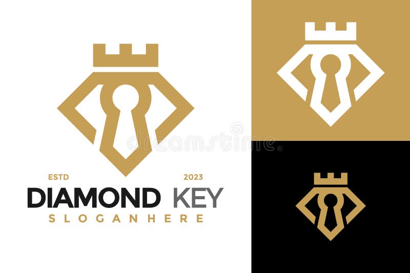 Diamond Keyhole Crown Logo Design Vector Symbol Icon Illustration Stock ...