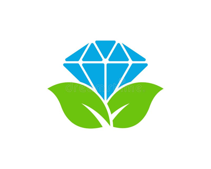 Diamond with Leaf Logo Design Vector Template, Creative Diamond Logo ...