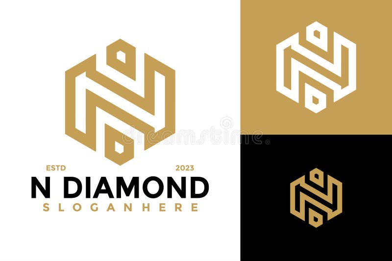 Diamond Letter N Monogram Logo Design Vector Symbol Icon Illustration ...