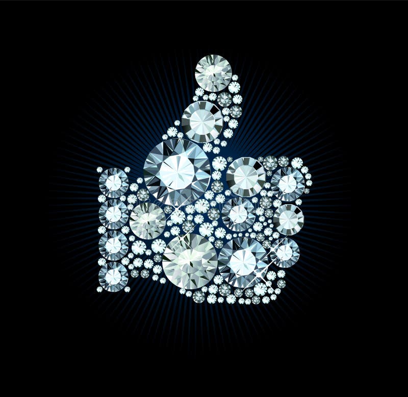 Diamond Like Thumb Up Sign stock vector. Illustration of facebook ...