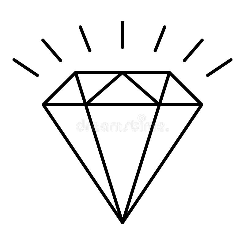 Diamond Line Icon. Brilliant Symbol Stock Vector - Illustration of ...