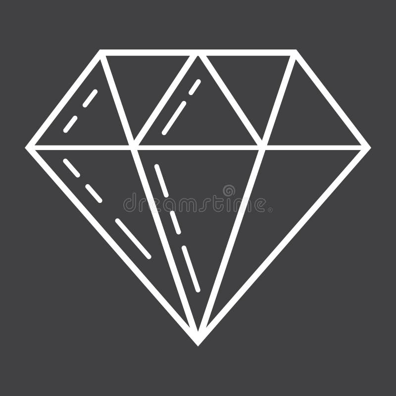 Diamond Line Icon, Jewellery and Accessory, Brilliant Sign, Vector ...