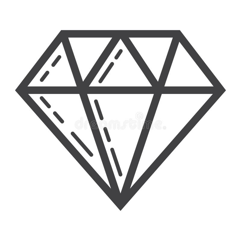 Diamond Line Icon, Jewellery and Accessory, Brilliant Sign, Vector ...
