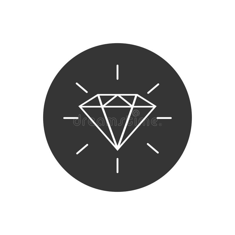 Diamond Line Icon. Gemstone Symbol. Vector Flat Style Stock Vector ...