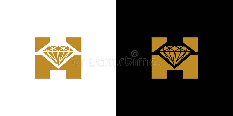 Diamond Logo Design with Initial H Modern and Luxurious Stock Vector ...
