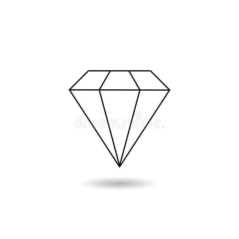 Diamond Logo Icon with Shadow Stock Vector - Illustration of card, cash ...