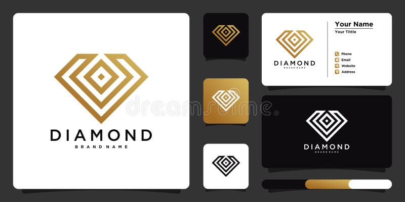 Diamond Logo with Modern Concept and Gold Gradient Color. Premium ...