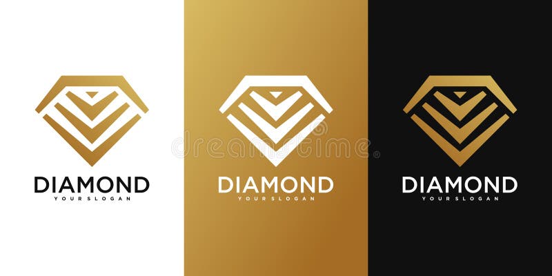 Diamond Logo with Modern Concept and Gold Gradient Color. Premium Vector Stock Illustration ...