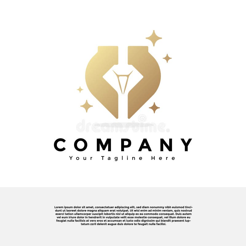 Diamond Logo with Star Sparkles Logo Creative Vector Design. Gradient Logo Premium Vector Stock ...