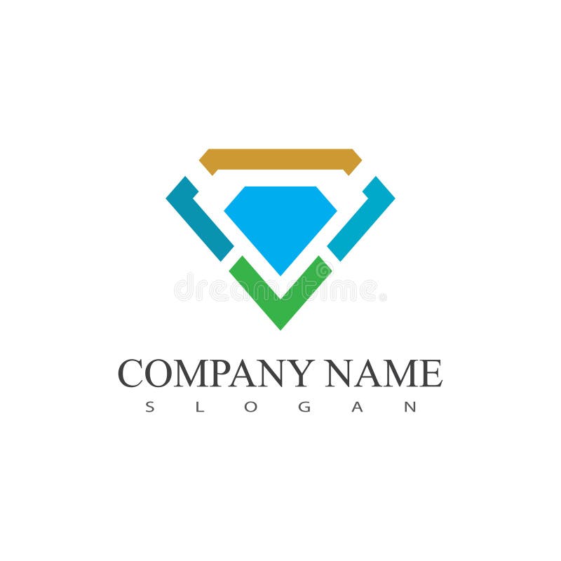 Diamond Logo Vector Template and Symbol Stock Vector - Illustration of ...