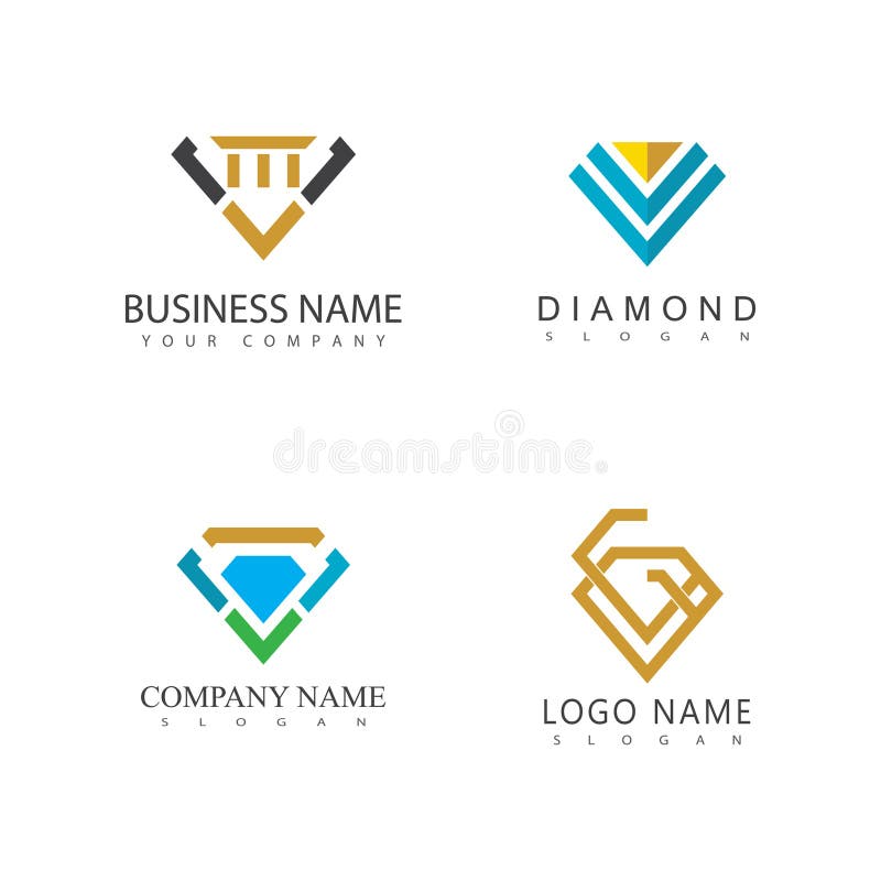 Diamond Logo Vector Template and Symbol Stock Vector - Illustration of ...