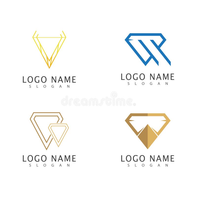 Diamond Logo Vector Template and Symbol Stock Vector - Illustration of ...
