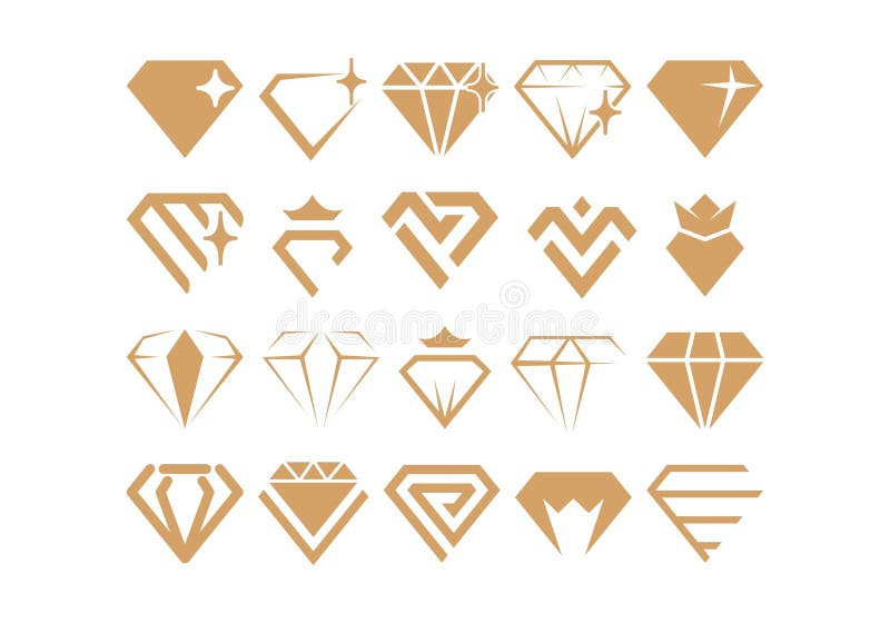 Diamond Logos Icon Element Set Stock Vector - Illustration of premium ...