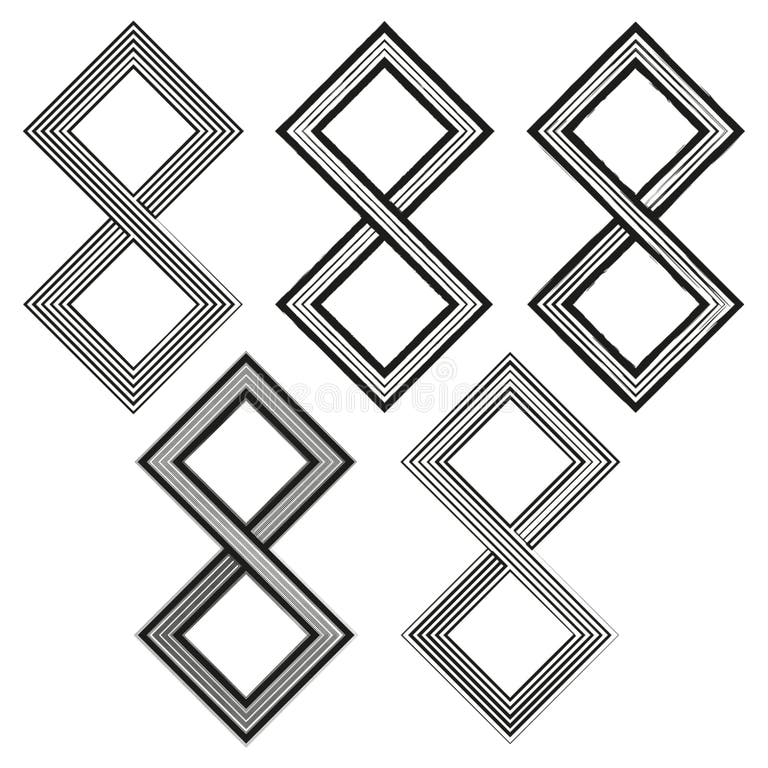 Diamond Loop Icon. Infinity Shape Motif. Vector Line Lattice. Minimal ...