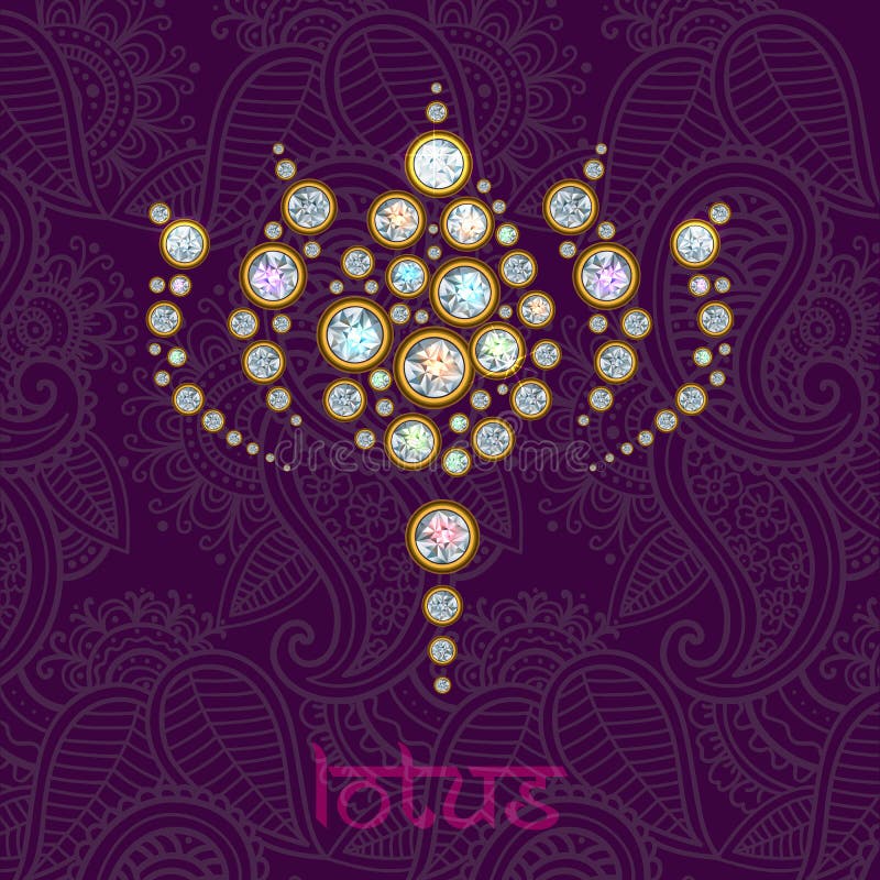 Diamond lotus stock vector. Illustration of ornament - 77130937