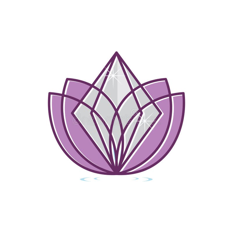 Diamond Lotus Logo Concept. Creative Minimal Design Template. Symbol ...