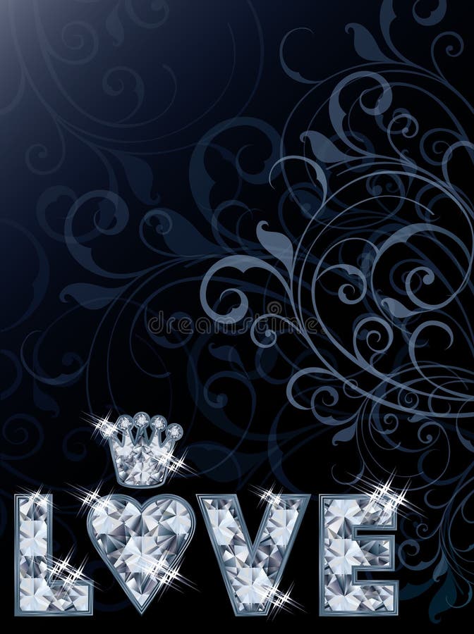 Diamond love card stock vector. Illustration of diadem - 49740583