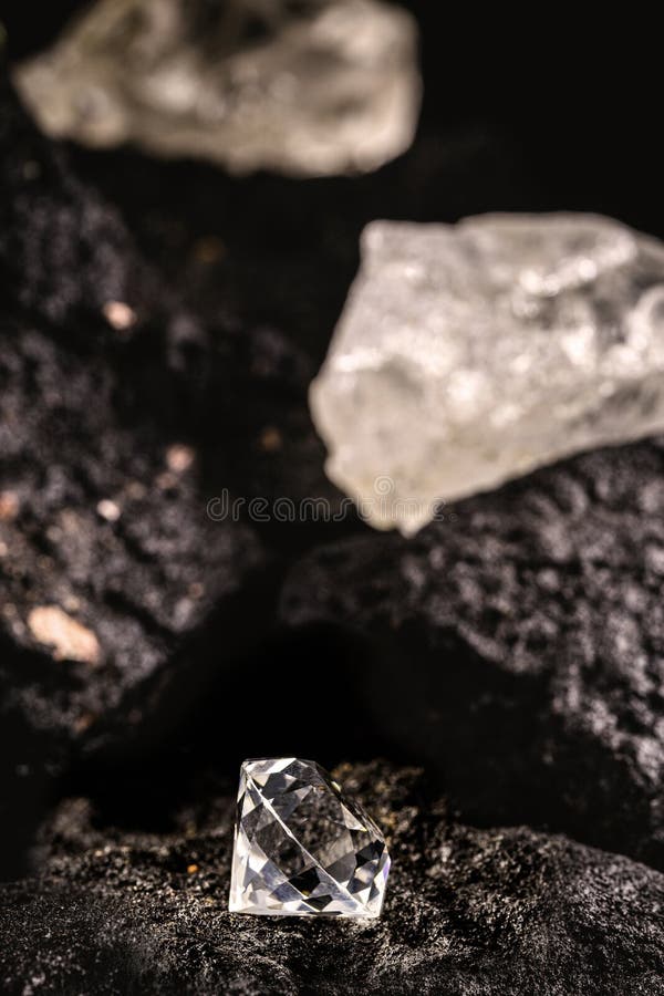 Diamond Mine with Rough and Cut Stones, Diamond Mining Concept Stock ...
