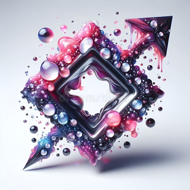 Diamond Multicoloured Shiny Metallic Arrow Pointer Cursor 3d Liquid ...