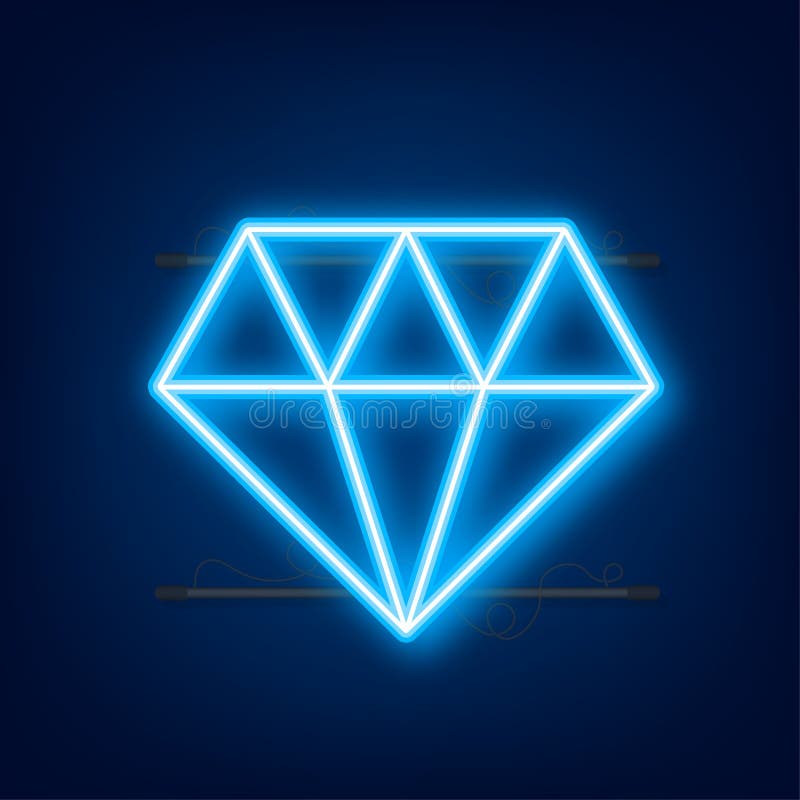 Diamond Neon Icon. Diamond Sign. Vector Stock Illustration. Stock ...