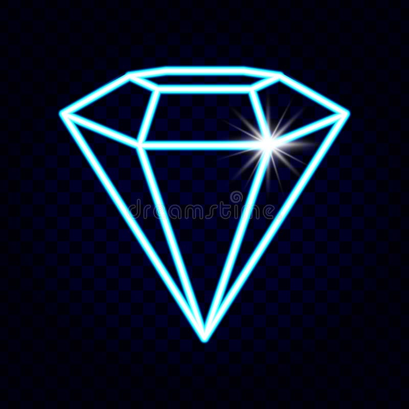 Diamond. Diamond Neon Vector. Neon Icon - Stock Vector. Stock Vector ...