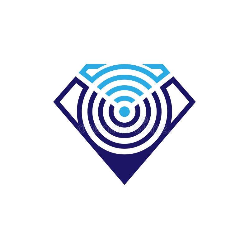 Diamond Network Wifi Logo Design Vector, Wifi Diamond Logo Icon Design ...