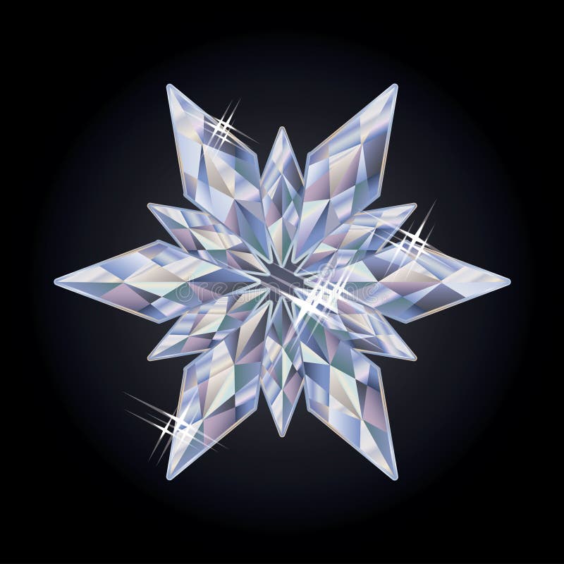 Diamond Winter Snowflake, Vector Stock Vector - Illustration of glass ...