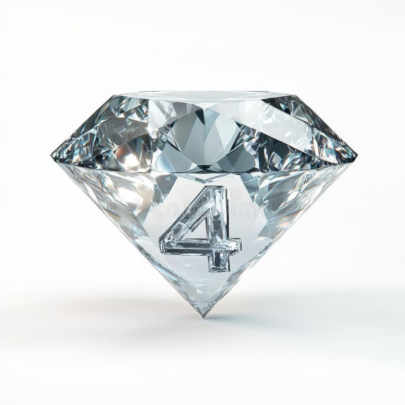 Diamond Number Four 3D Render, Facets, Sparkle, Anniversary, Luxury ...
