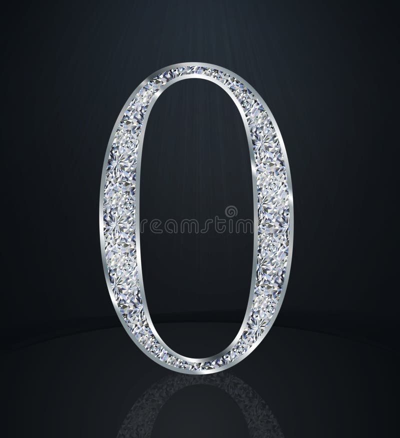 Diamond Numbers 0 stock illustration. Illustration of bling - 343452364